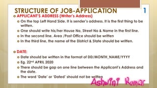 HOW TO WRITE JOB APPLICATION (Class XII) | PDF