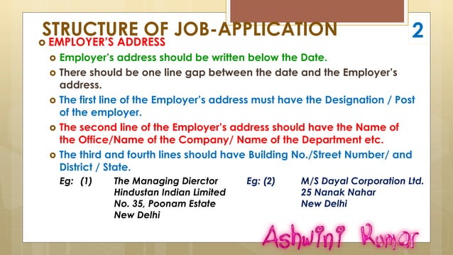 HOW TO WRITE JOB APPLICATION (Class XII) | PPT