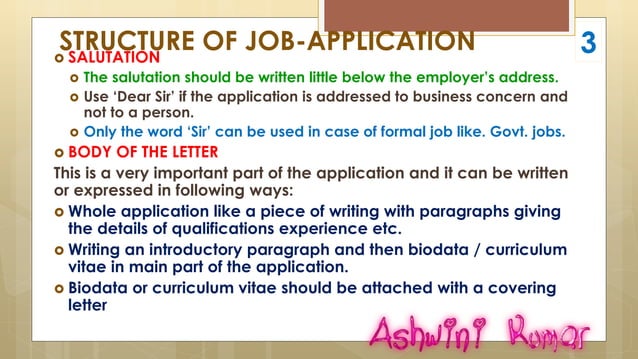 HOW TO WRITE JOB APPLICATION (Class XII) | PDF