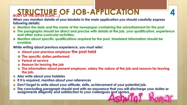 HOW TO WRITE JOB APPLICATION (Class XII) | PPT