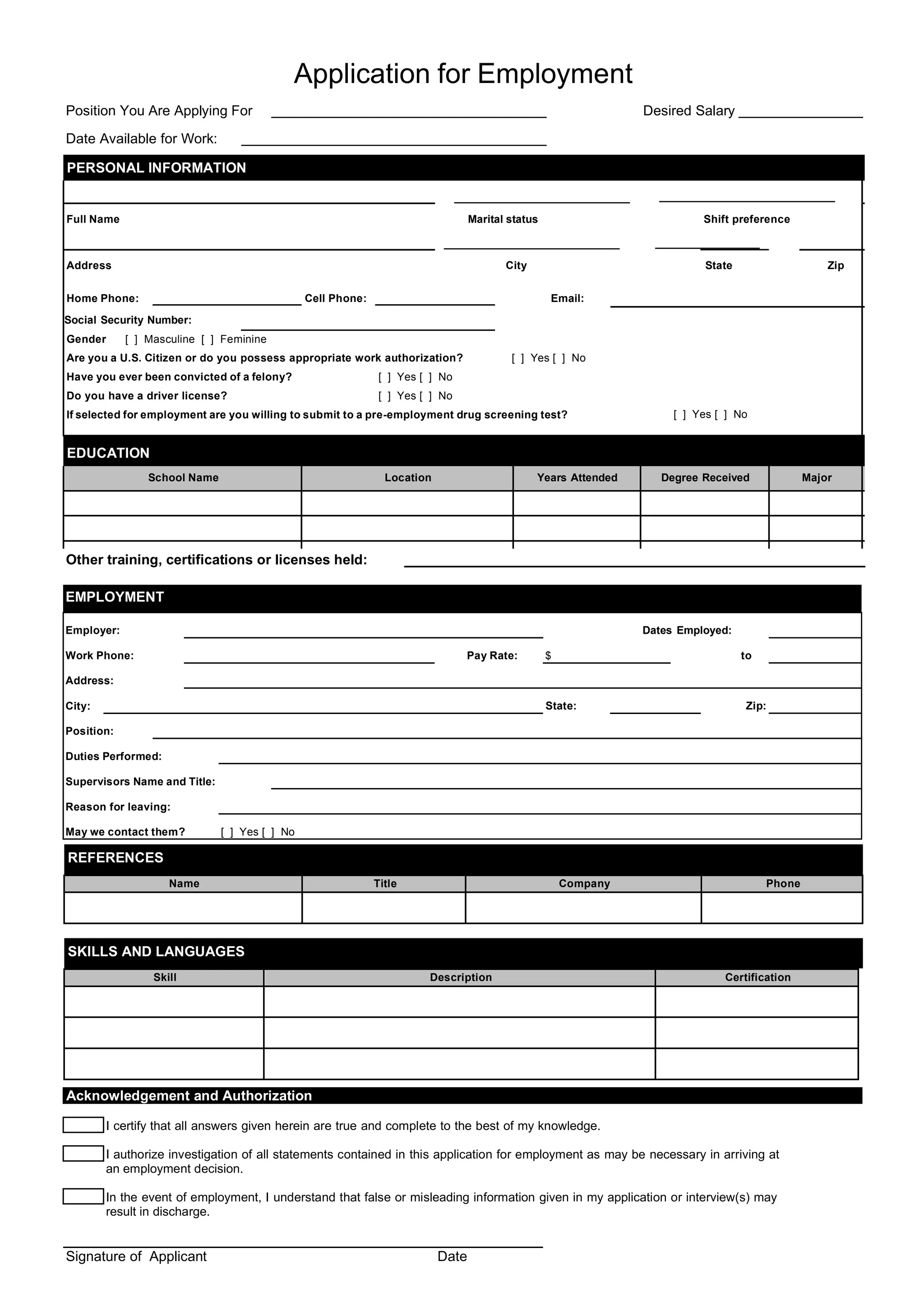 Job application | PDF