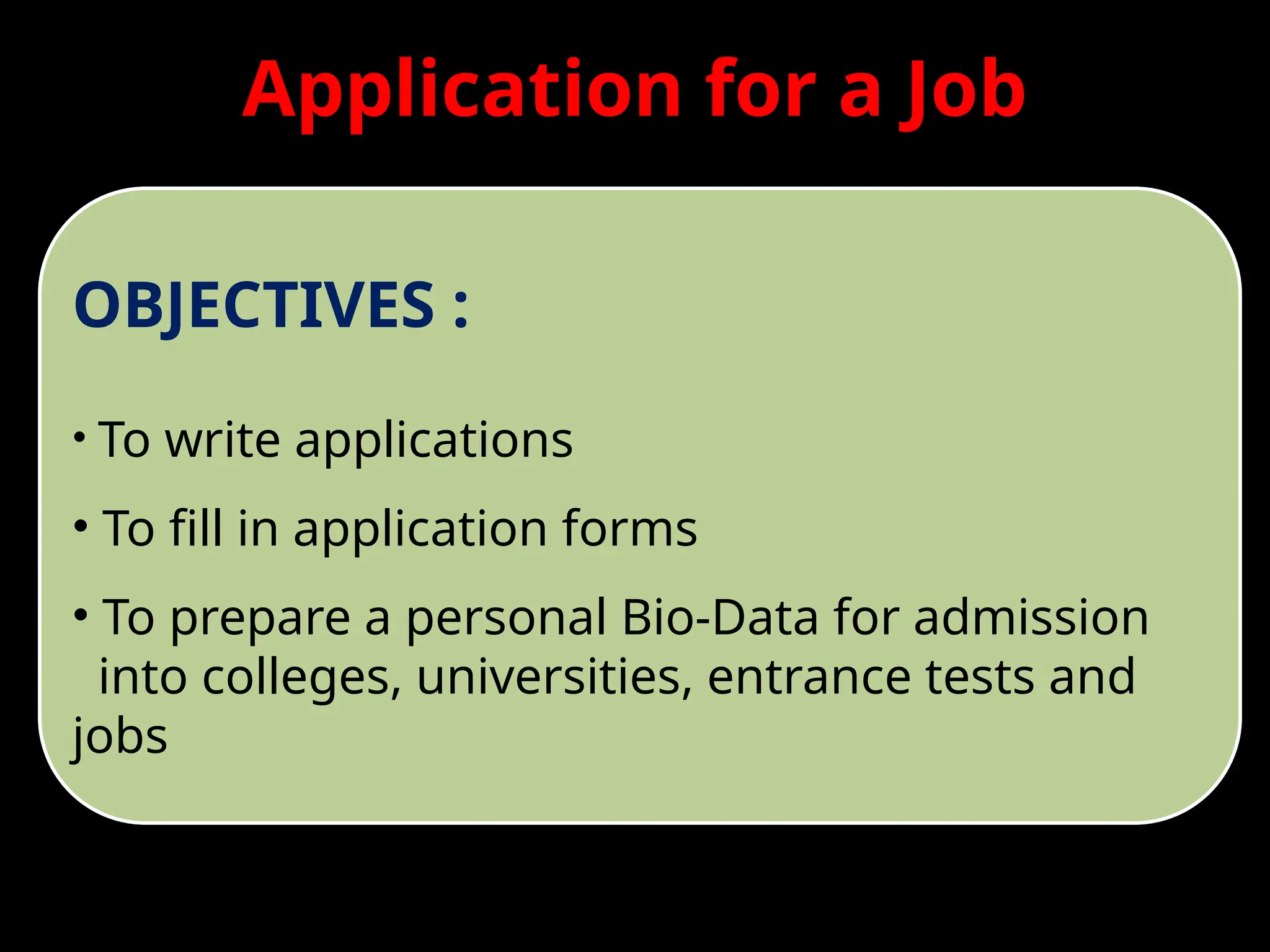 Job Applications for students and. .pptx