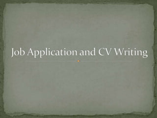 Job application and cv writing | PPTX