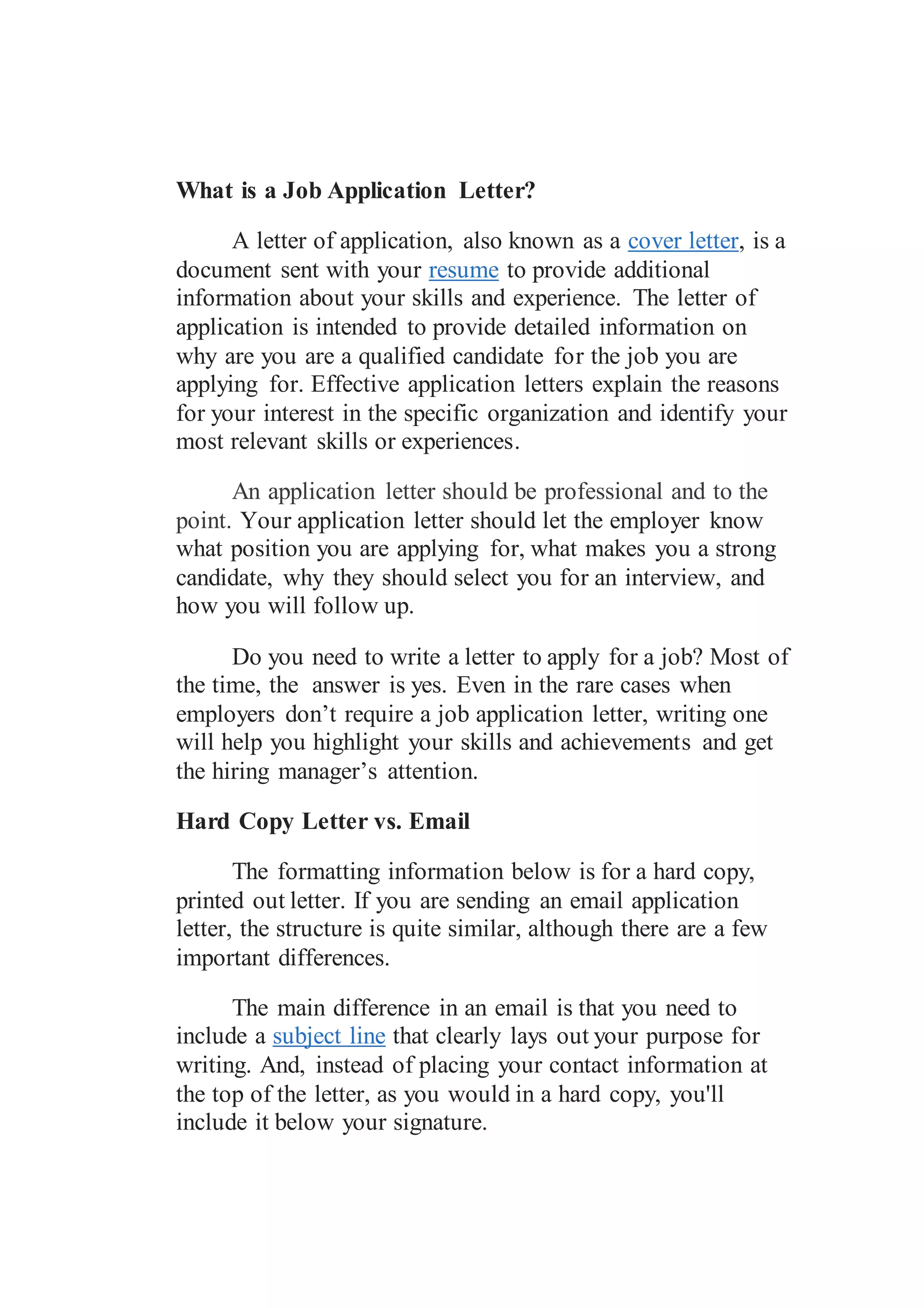 application letter | PDF