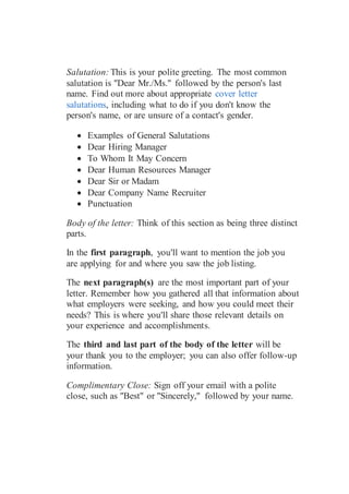 application letter | PDF