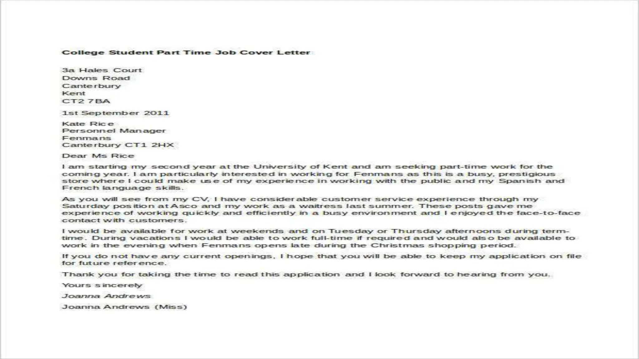 Job application letter for senior high school | PPT