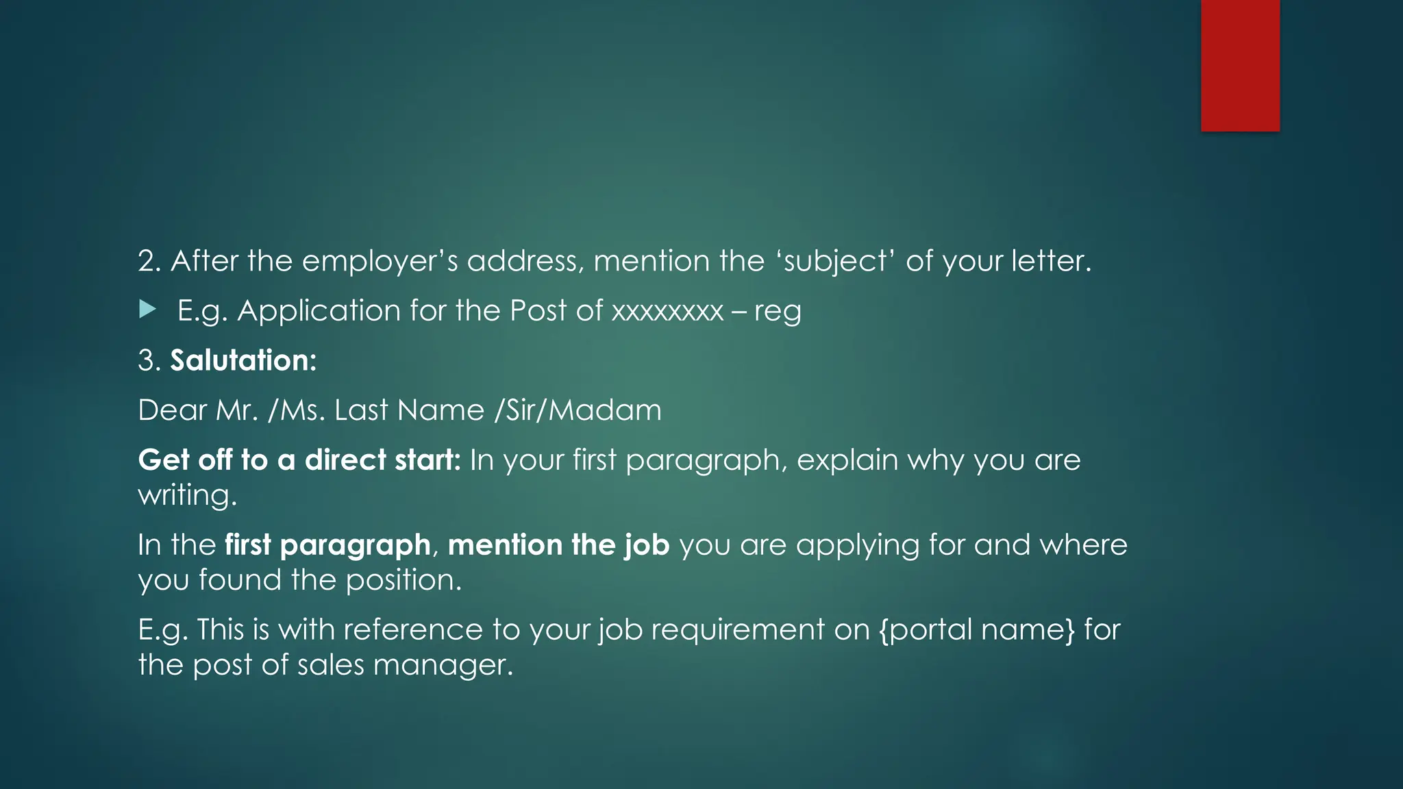 Job Application Letter principles and sample | PPTX