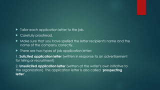 Job Application Letter principles and sample | PPTX