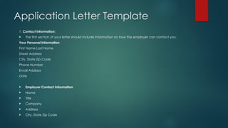 Job Application Letter principles and sample | PPTX