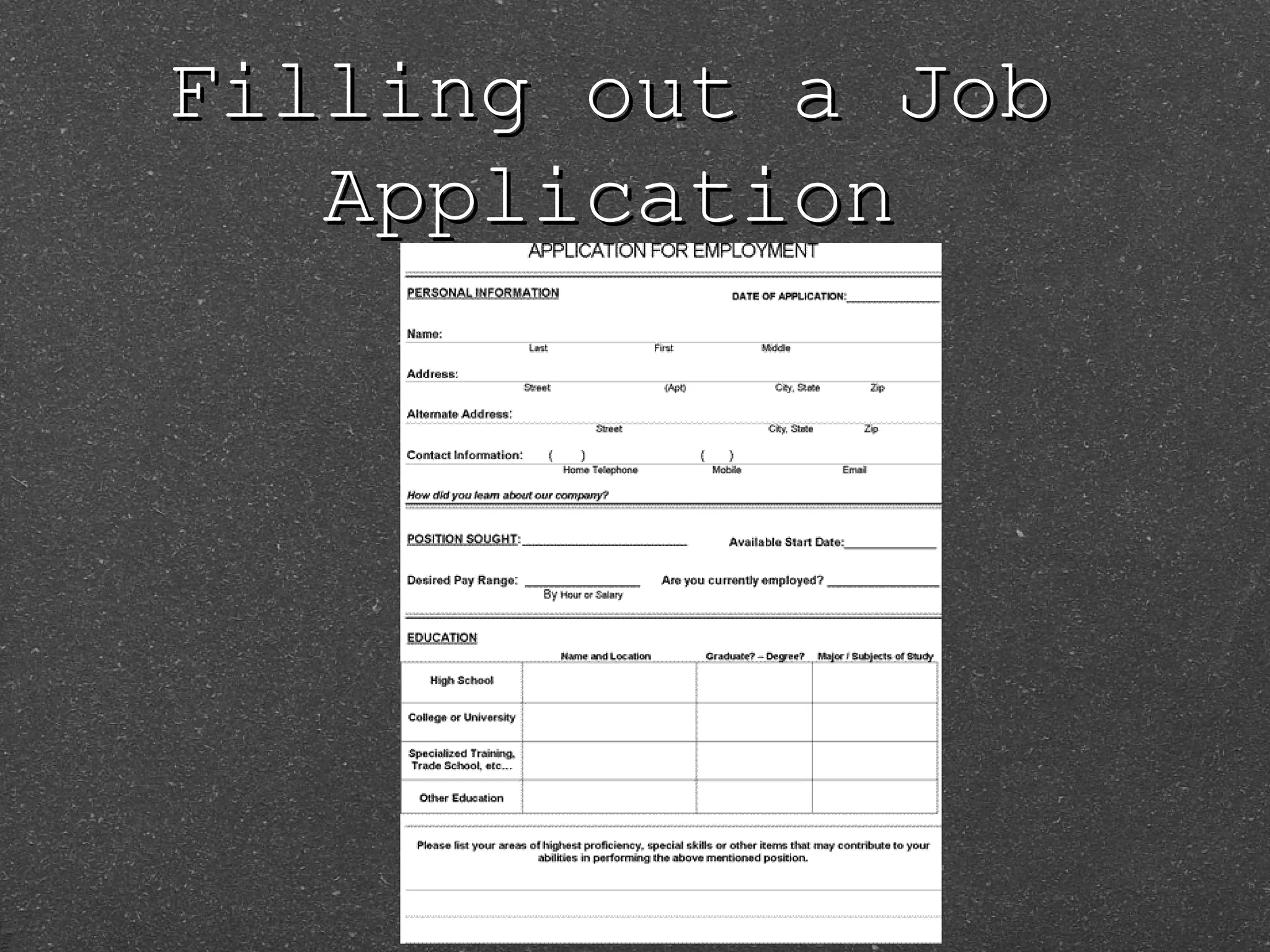 Job application pow | PPT | Resume Writing and Advice | Job Search