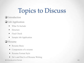 Job application & resume | PPT