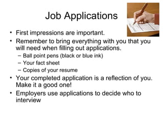 Job Applications | PPT