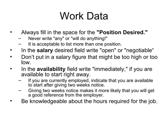 Job Applications | PPT