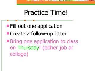 Job Applications | PPT