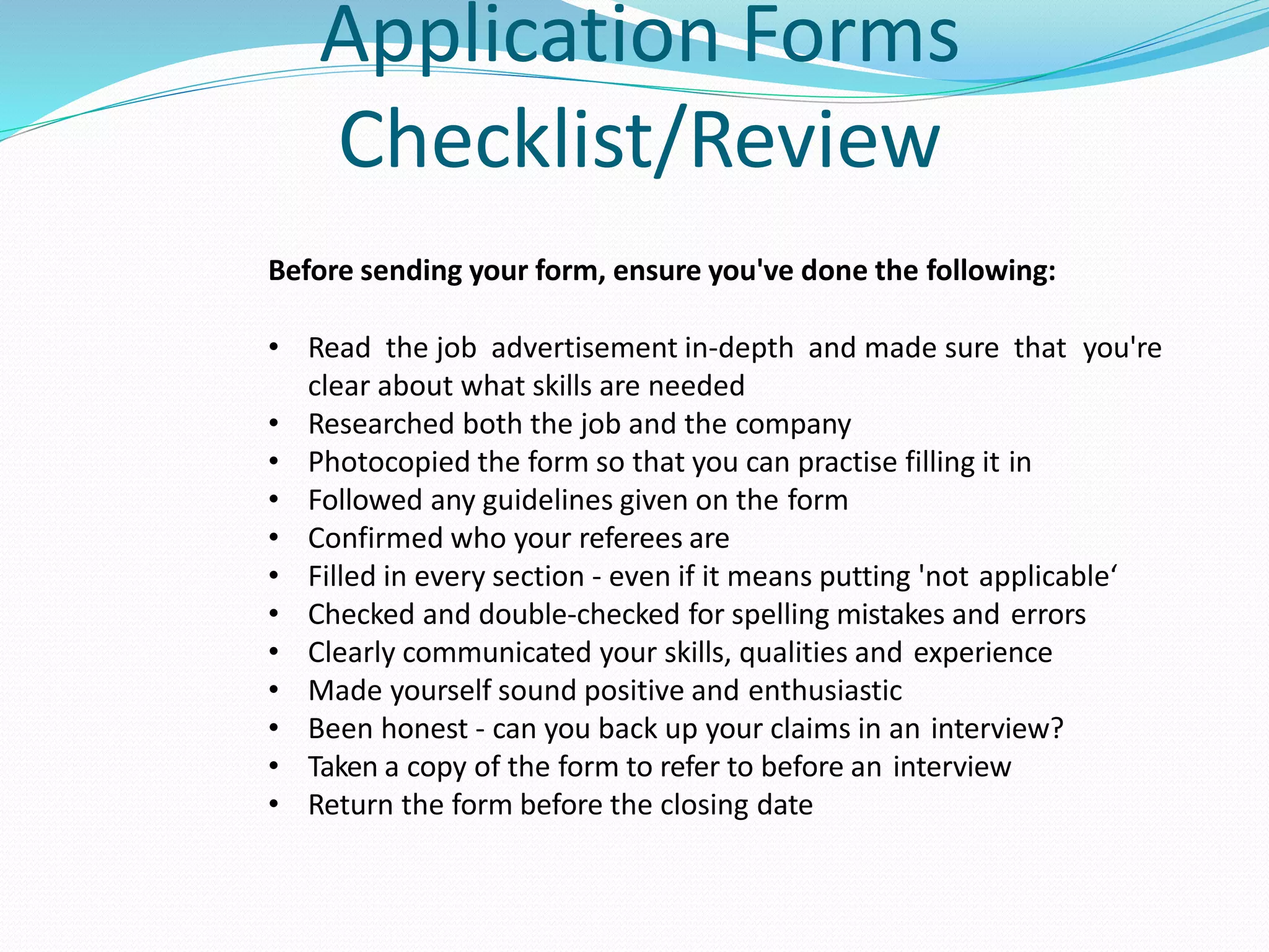 Job Application Skills | PPT