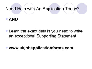 Job Applications – Supporting Statement Uk | PPT