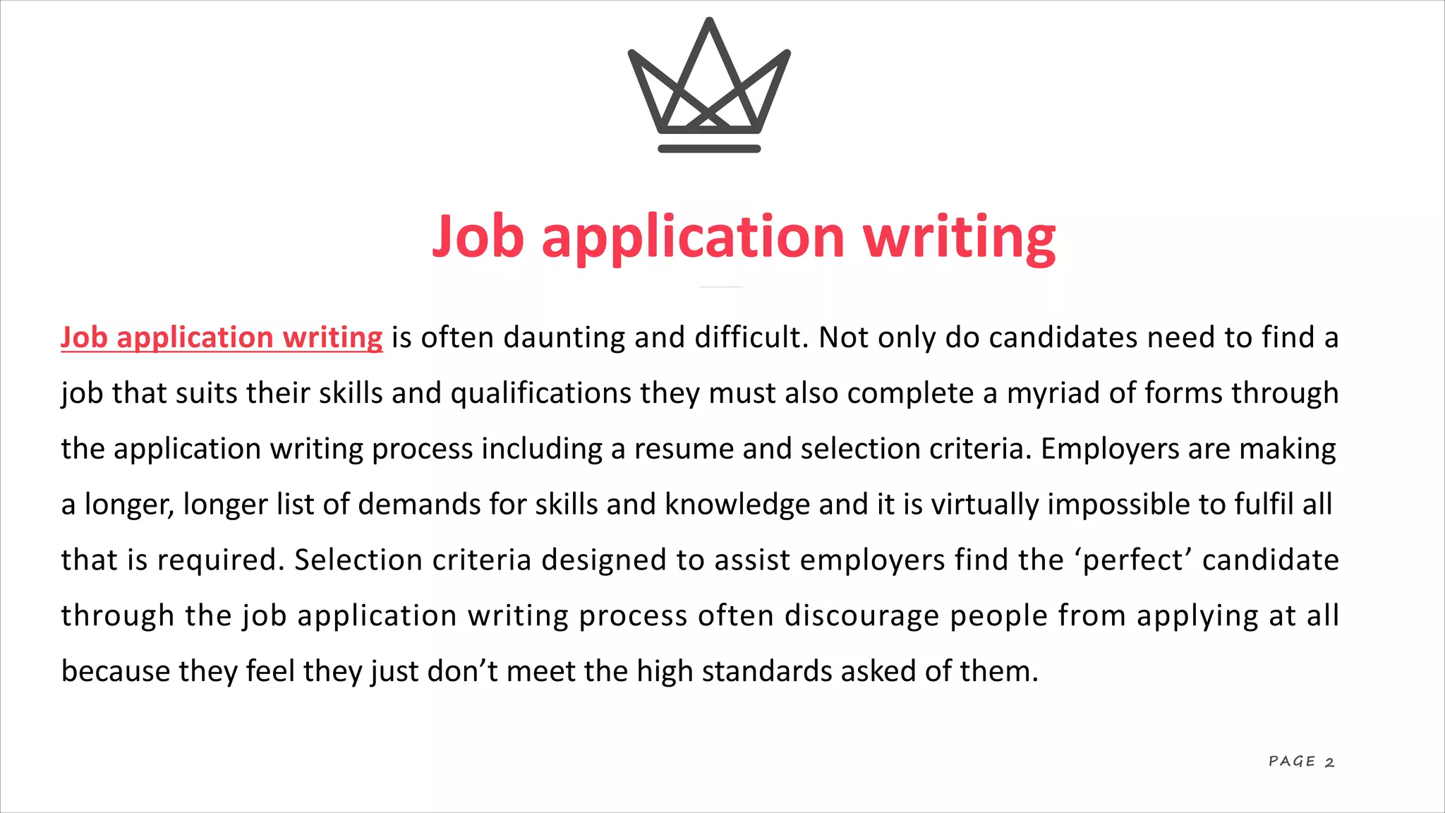 Job Application Writing – How to address selection criteria | PDF ...