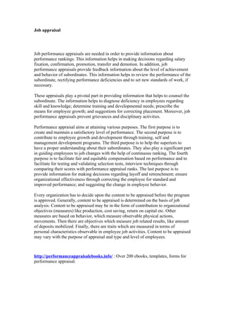 Job appraisal | DOC