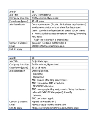 JOB BOARD PMSAC23 | PDF