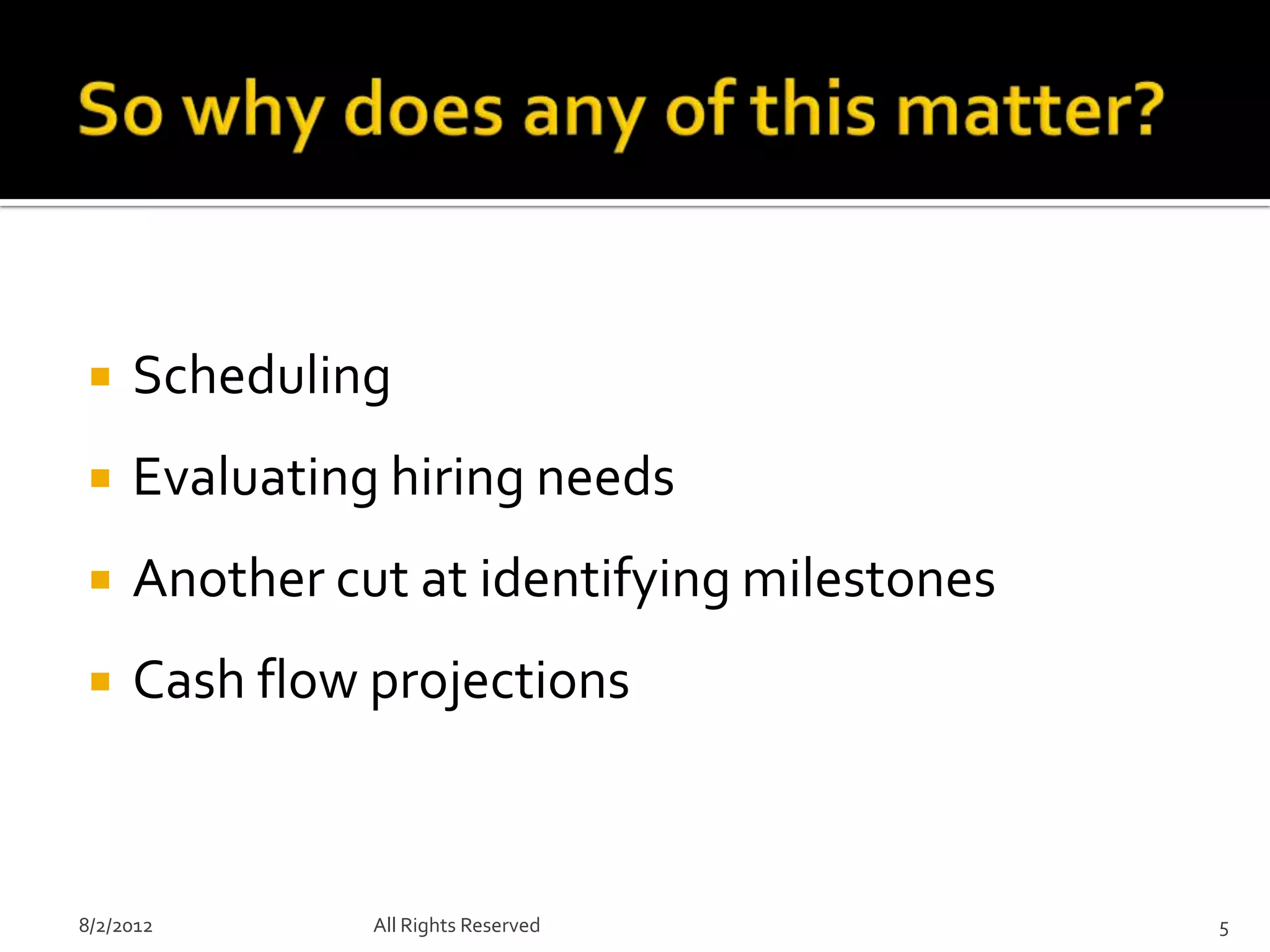 Job burnoff schedule | PPT