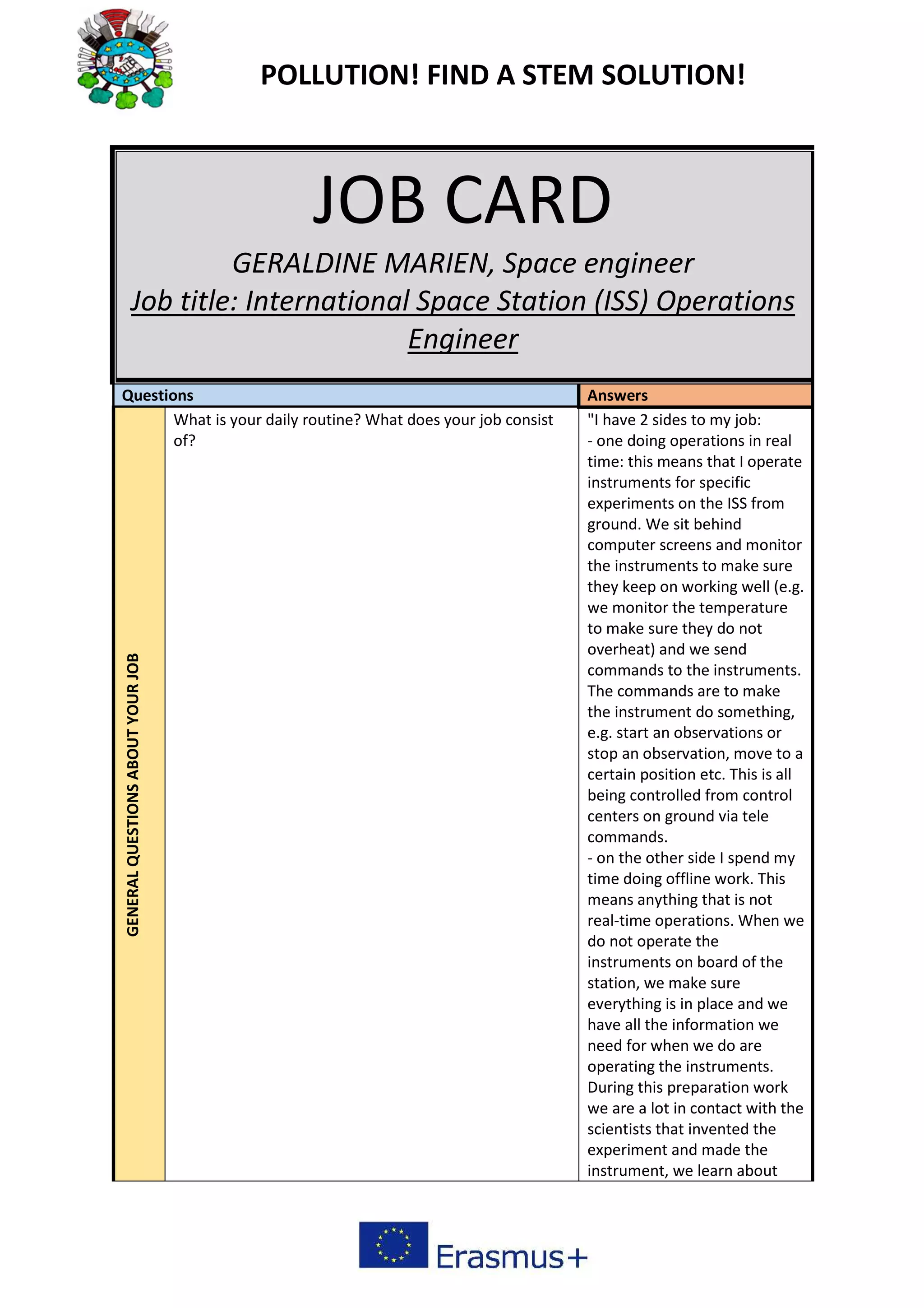Job card Geraldine Marien, Belgium | PDF | Primary Education | Education