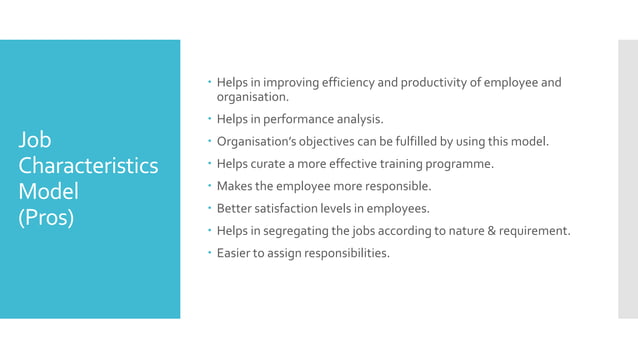 Job characteristics model, job rotation, job enrichment | PPT