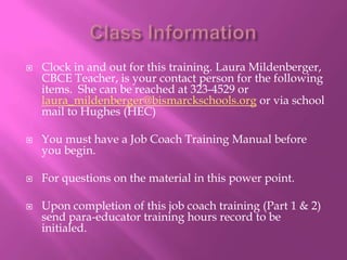 Job coach training 1 | PPTX