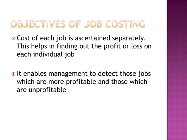 Job costing | PPTX