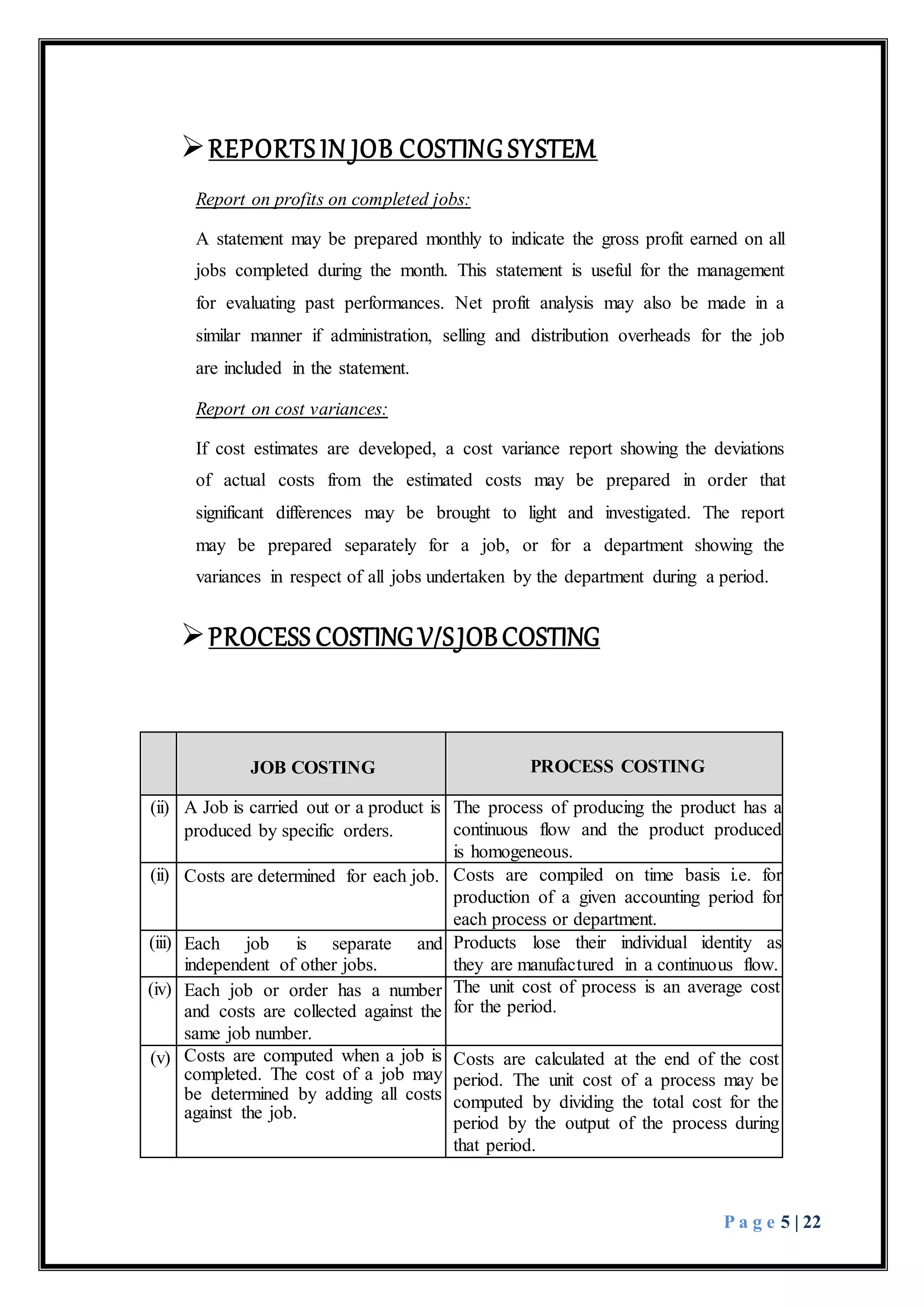 Job costing | DOCX