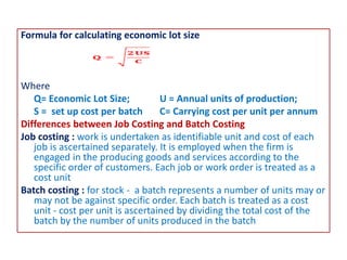 Job costing and batch costing | PPTX