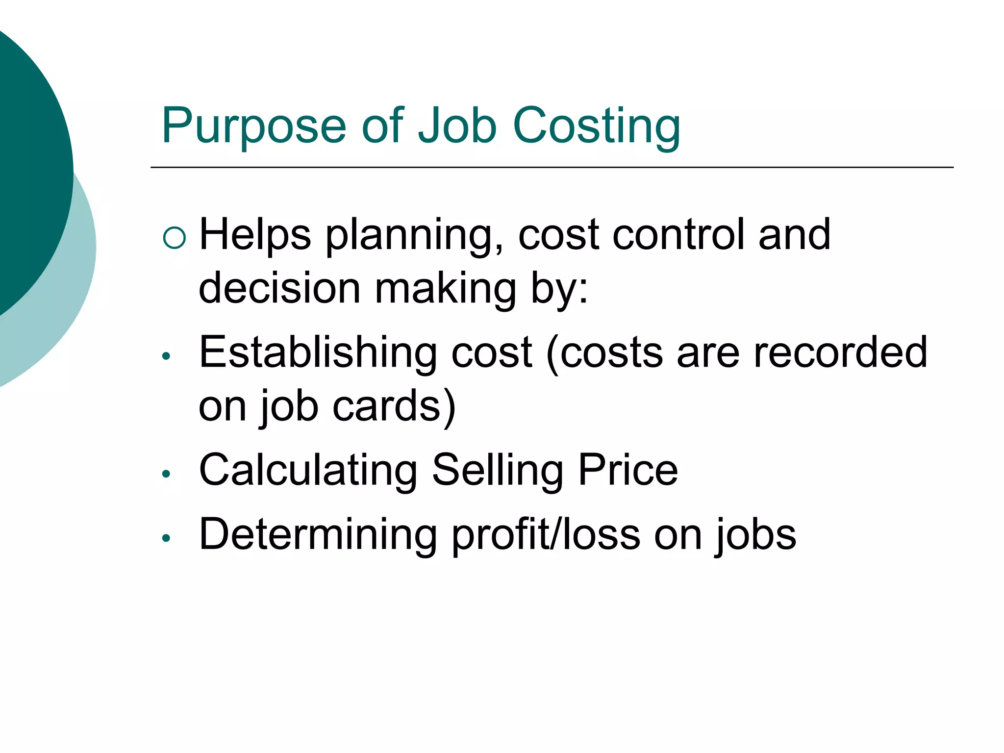 Job costing power point show | PPSX