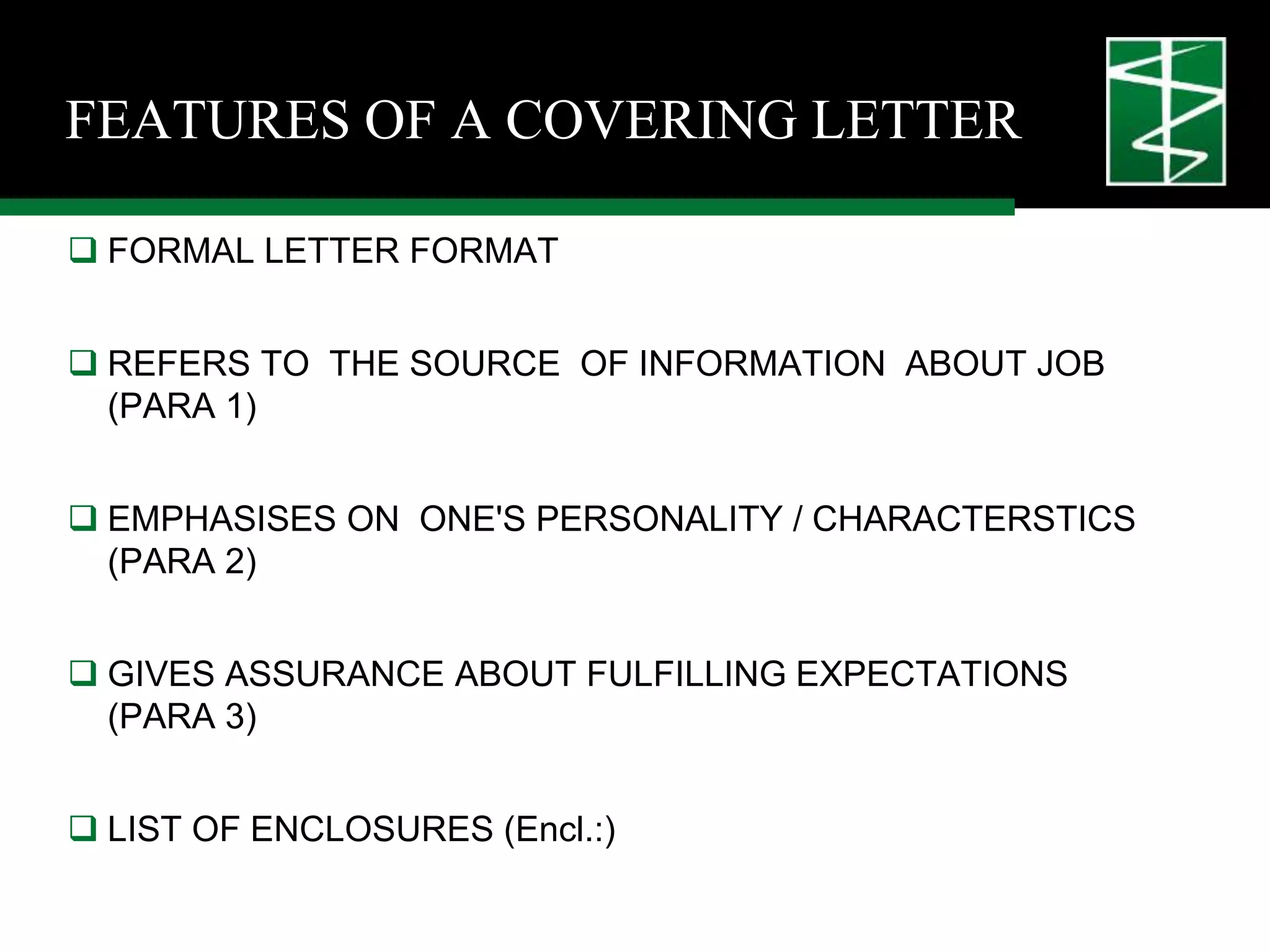 Job Cover letter Presentation.ppt