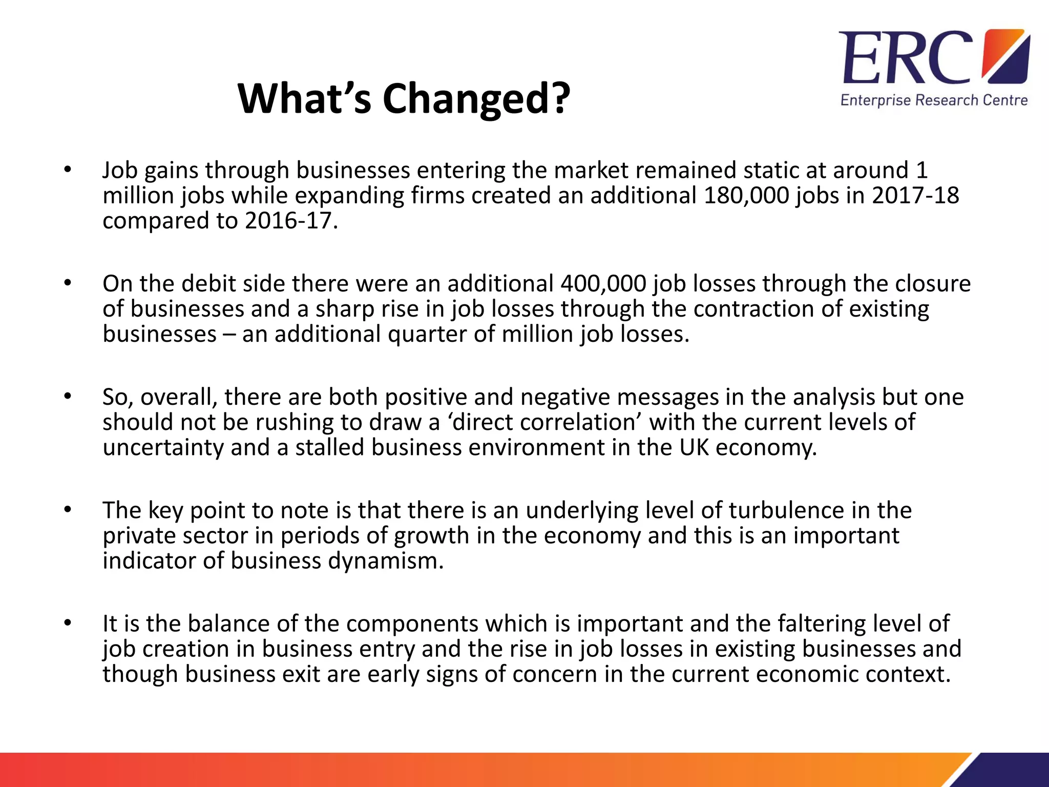 Job creation and destruction in the english regions and devolved ...