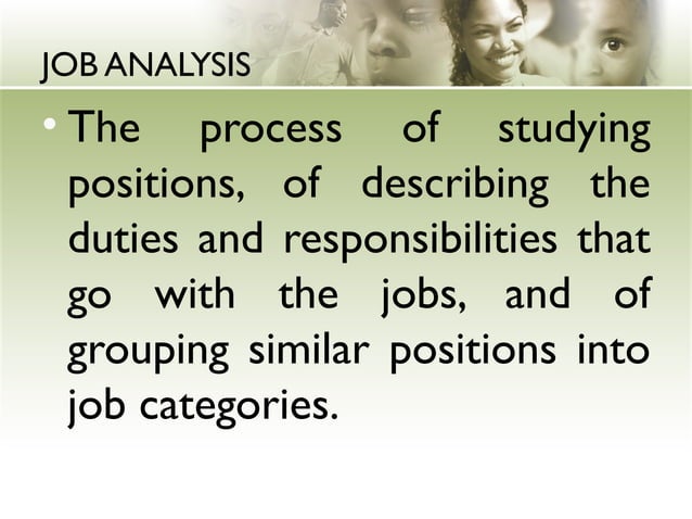 Job defined, analysis, description, specification and evaluation | PPT