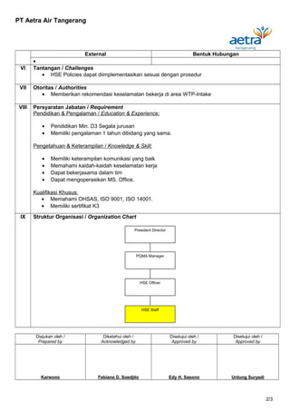 Job Desc HSE Staff | DOC