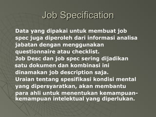 Job+desc+&+job+spec | PPT
