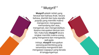 Tugas dan Fungsi Musyrif di Pondok Tahfidz | PPTX