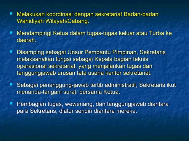 JOB DESCRIPTION DPW & DPC PENYIAR SHOLAWAT WAHIDIYAH | PPT