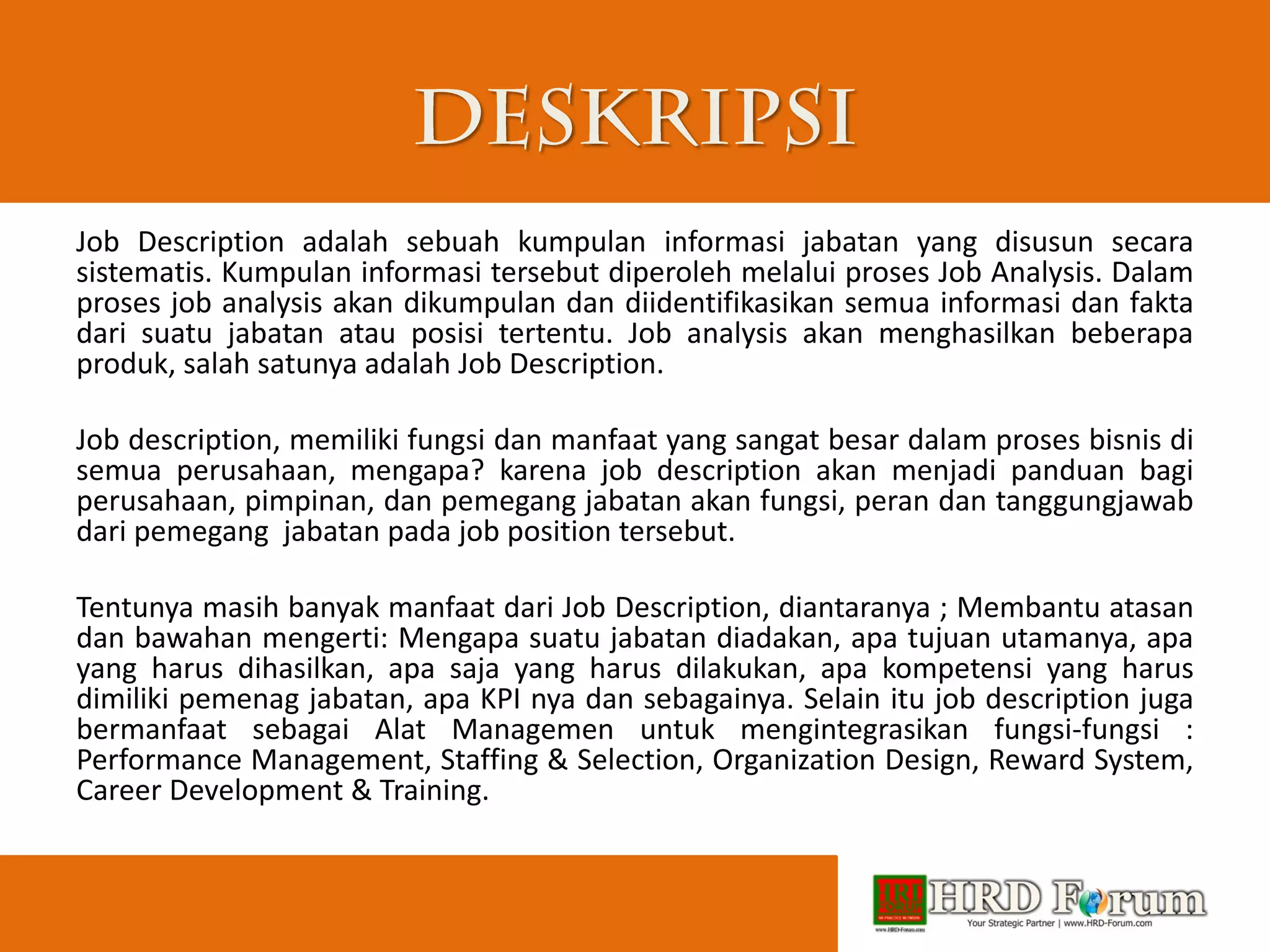 Cara Mudah Membuat Job Description | PDF