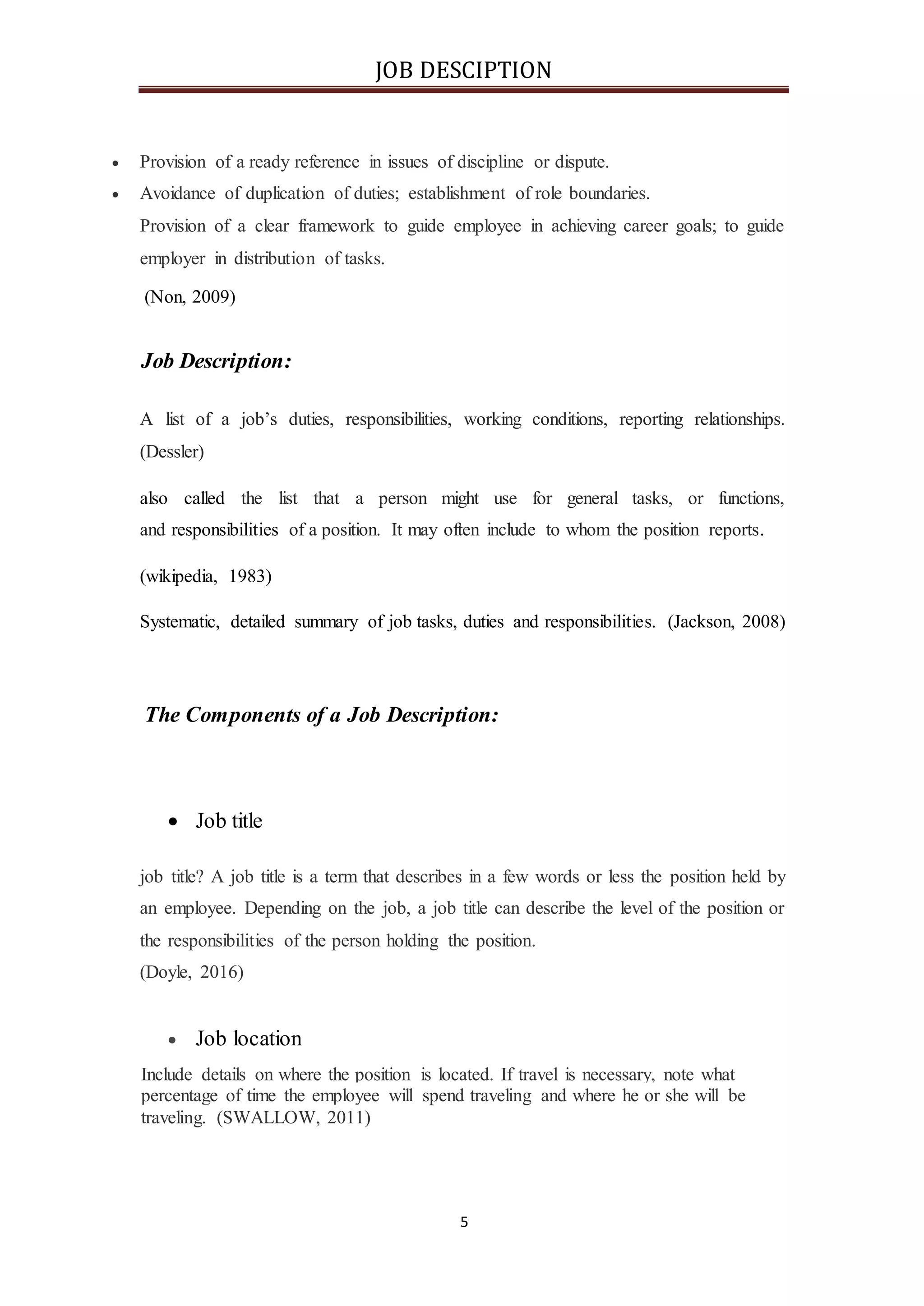 ‫Job description-Human Resource Management | DOCX