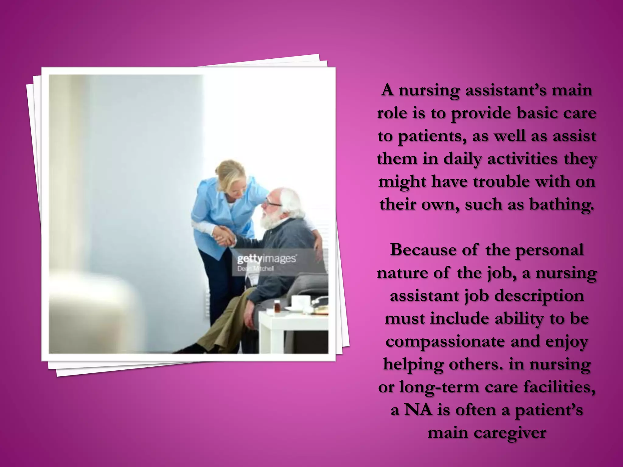 Job description ( Nursing Assistant ) | PPTX