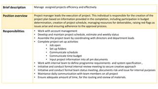 project manager job analysis and performance appraisal | PPTX | Resume ...
