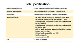 project manager job analysis and performance appraisal | PPTX | Resume ...