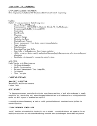 Electronic Controls Engineer | PDF