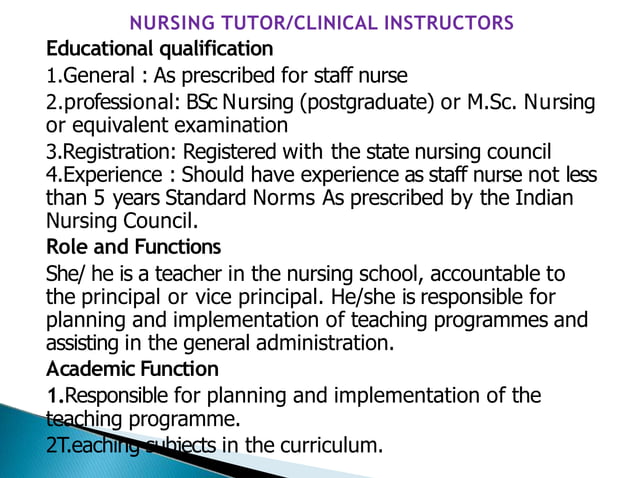 Job description nursing personnel