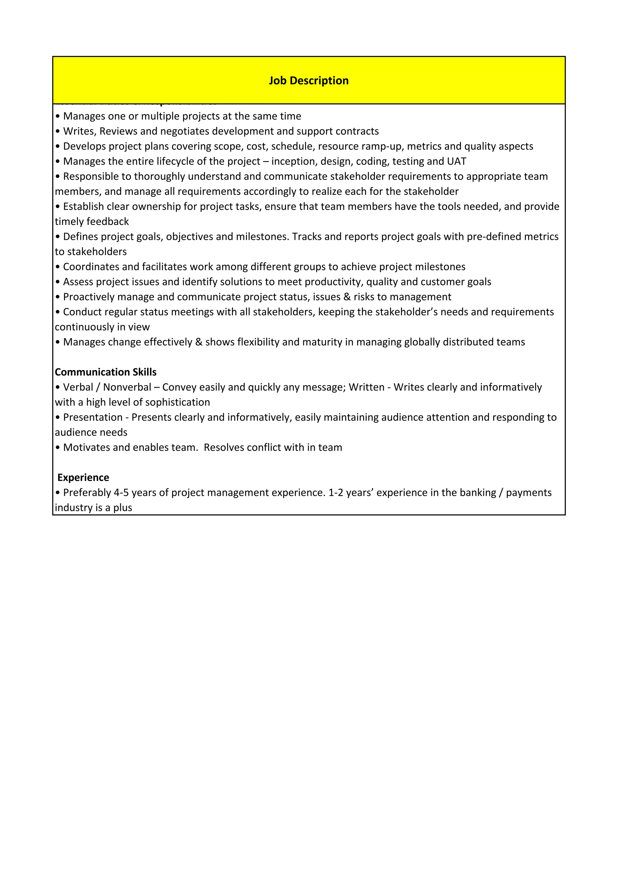 Clear2pay Job description | PDF | Programming Languages | Computing