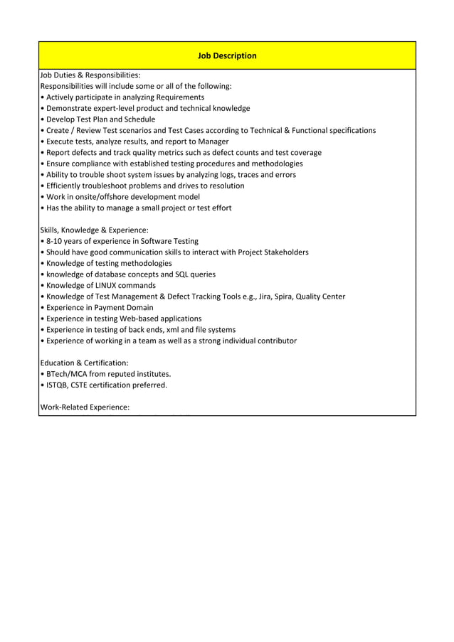 Clear2pay Job description | PDF | Programming Languages | Computing