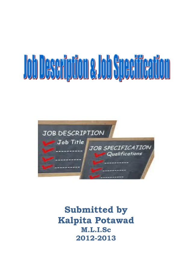 Job description and job specification | PDF