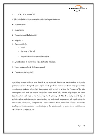 Job description and training need analysis | PDF