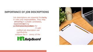 job description in hrm , Components Of Job Description | PPT